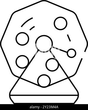 lotto machine with balls line icon vector illustration Stock Vector ...