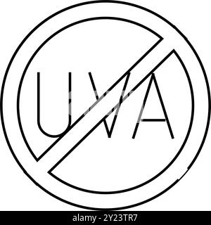 uva crossed out mark line icon vector. uva crossed out mark sign ...