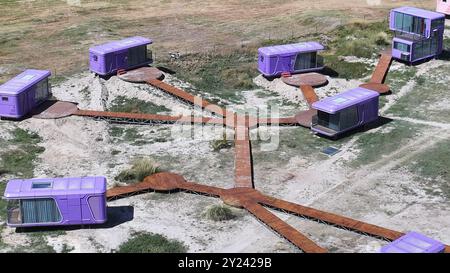 BARKOL, CHINA - SEPTEMBER 7, 2024 - An aerial photo shows the "space ...