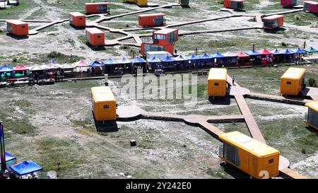 BARKOL, CHINA - SEPTEMBER 7, 2024 - An aerial photo shows the "space ...