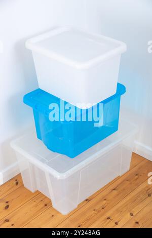 Stack Of Recyclable plastic storage containers Stock Photo - Alamy