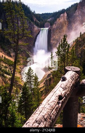 Rustic Falls, Waterfall, Yellowstone National Park, Wyoming, USA Stock ...