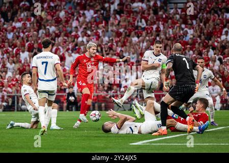 Jonas Wind of Denmark seen during the European World Cup Qualifiers ...