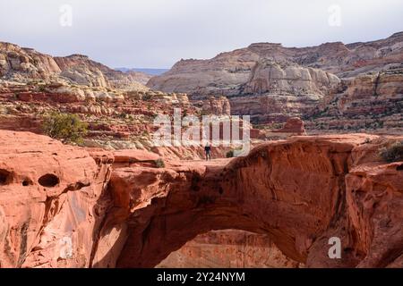 A view of Cassidy Arch on a sunny day in Capitol Reef National Park ...