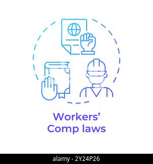 Workers compensation insurance blue gradient concept icon Stock Vector ...