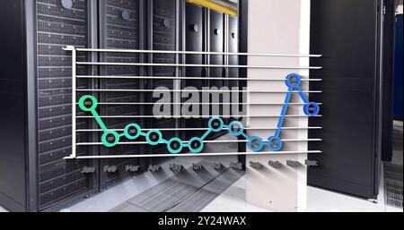 Connection Technology Monthly Graph Stock Photo - Alamy