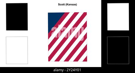 Scott County (Virginia) outline map set Stock Vector Image & Art - Alamy