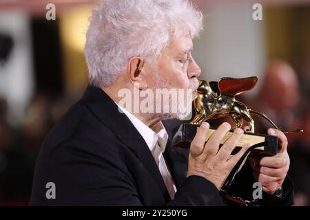 Pedro Almodovar poses during the premiere for the film 'La Voz de Hind ...