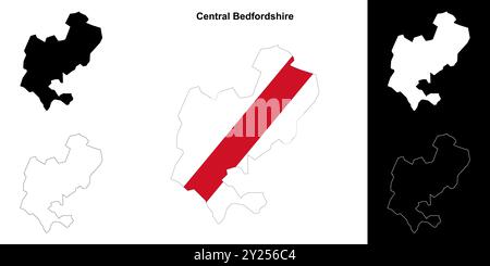 Bedfordshire blank outline map set Stock Vector Image & Art - Alamy