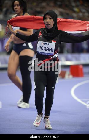 Karisma Evi Tiarani of Indonesia celebrates her silver medal after ...