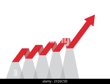 Graph with arrow and increase report. Diagram with progress of rise and ...