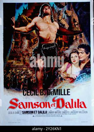 Samson and Delilah - Vintage French Movie Poster Stock Photo - Alamy