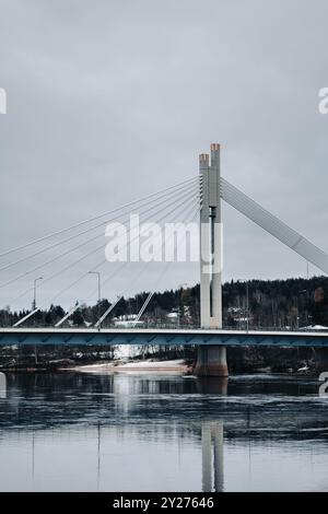Lumberjack Candlestick Bridge in autumn in Rovaniemi, Lapland Stock ...