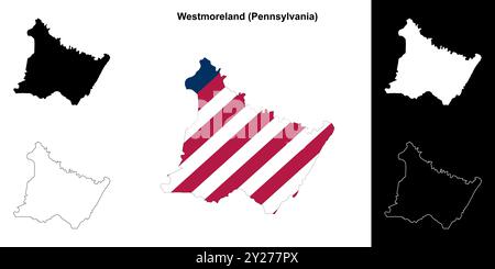 Westmoreland County, Pennsylvania outline map set Stock Vector Image ...