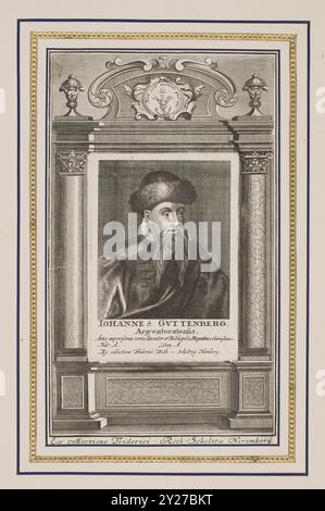 Portrait of German inventor and craftsman Johannes Gutenberg who ...