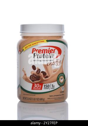 IRVINE, CALIFORNIA - 6 SEPT 2024: A tub of Premier Protein a Whey ...