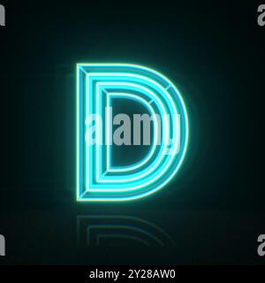 Cyan blue neon wire font Letter C 3D rendering illustration isolated on ...