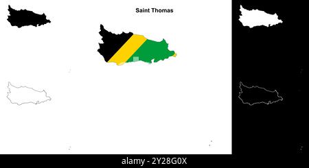 Saint Thomas map. Blank vector map of the Island. Borders of Saint ...