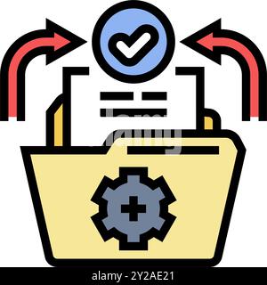 standardization business process icon color illustration Stock Vector ...