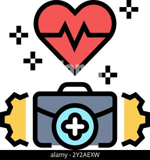 healthtech modern business color icon vector illustration Stock Vector ...