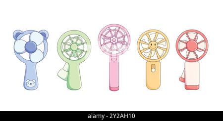 mini hand electric fan cartoon vector illustration Stock Vector Image ...