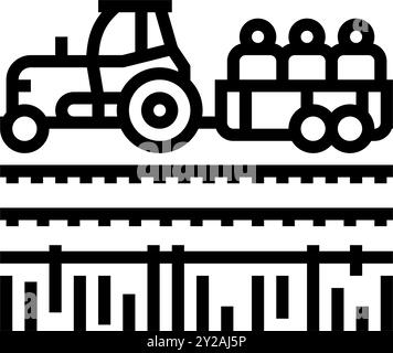 hayride autumn line icon vector illustration Stock Vector Image & Art ...