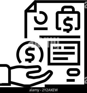 accounts receivable business process line icon vector illustration ...