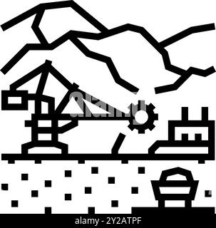 mining operations line icon vector illustration Stock Vector Image ...