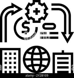 offshoring modern business line icon vector illustration Stock Vector ...