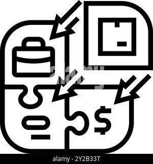 product market fit modern business line icon vector illustration Stock ...