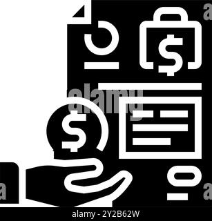 accounts receivable business process glyph icon vector. accounts ...