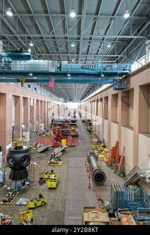 Hydroelectric dam control room interior Stock Photo - Alamy