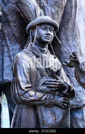 Part of the Gateway to Freedom International Memorial, a metal ...