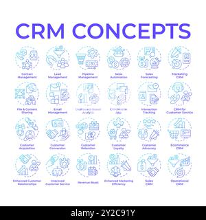 Ecommerce CRM blue gradient concept icon Stock Vector Image & Art - Alamy