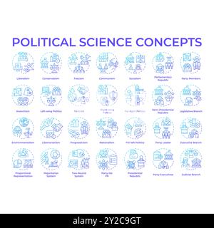 Political science blue gradient concept icons Stock Vector Image & Art ...