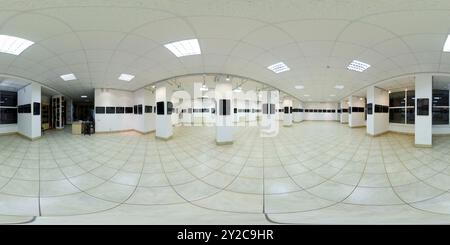 360° view of 360 panorama in hall room of exhibition gallery with empty ...