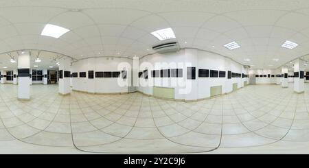 360° view of 360 panorama in hall room of exhibition gallery with empty ...