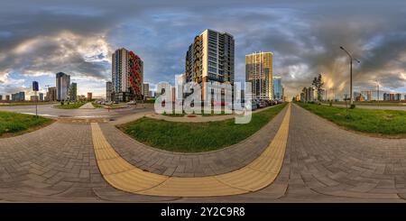 360° view of hdri 360 panorama near new with skyscrapers and ...