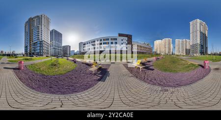 360° view of hdri 360 panorama near new with skyscrapers and ...