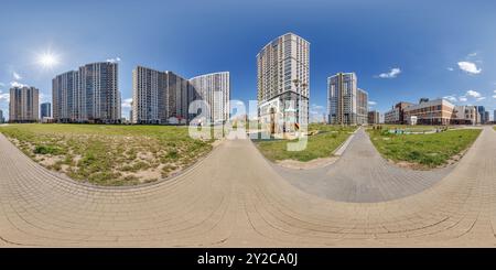 360° view of hdri 360 panorama near new with skyscrapers and ...