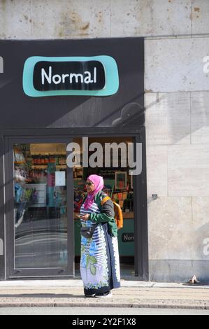 Copenhagen/ Denmark/10 September 2024/ Normal store shoppers in danish ...