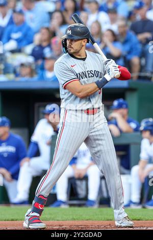 Minnesota Twins' Trevor Larnach bats during the fifth inning of a ...