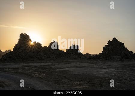 Sunrise around the Volcanic Chimneys of Lake Abbe aka Lac Abbe Bad ...