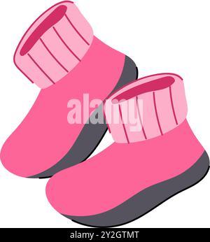 infant baby booties cartoon vector illustration Stock Vector Image ...