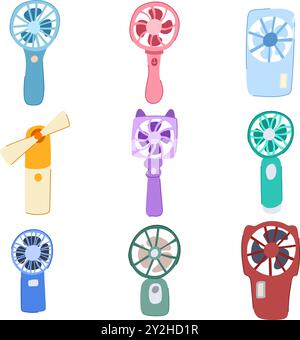 usb hand electric fan cartoon vector illustration Stock Vector Image ...