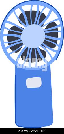 rechargeable hand electric fan cartoon vector illustration Stock Vector ...