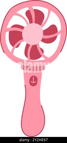 rechargeable hand electric fan cartoon vector illustration Stock Vector ...