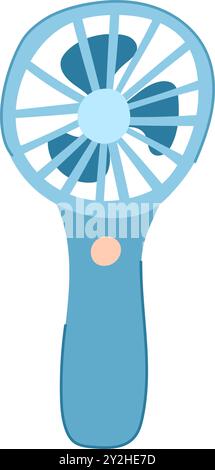 mini hand electric fan cartoon vector illustration Stock Vector Image ...
