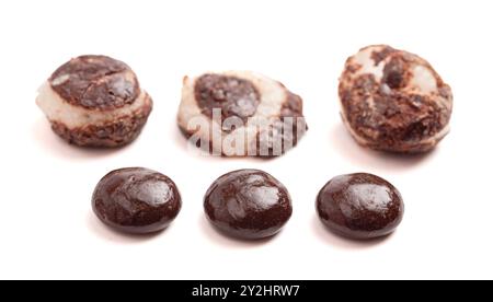 Freeze Dried Chocolate Covered Cream Filled Mint Candy Pieces Stock ...