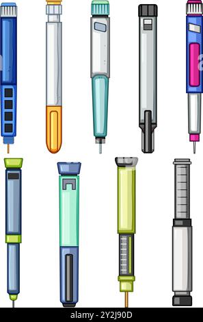 glucose insulin pen cartoon vector illustration Stock Vector Image ...